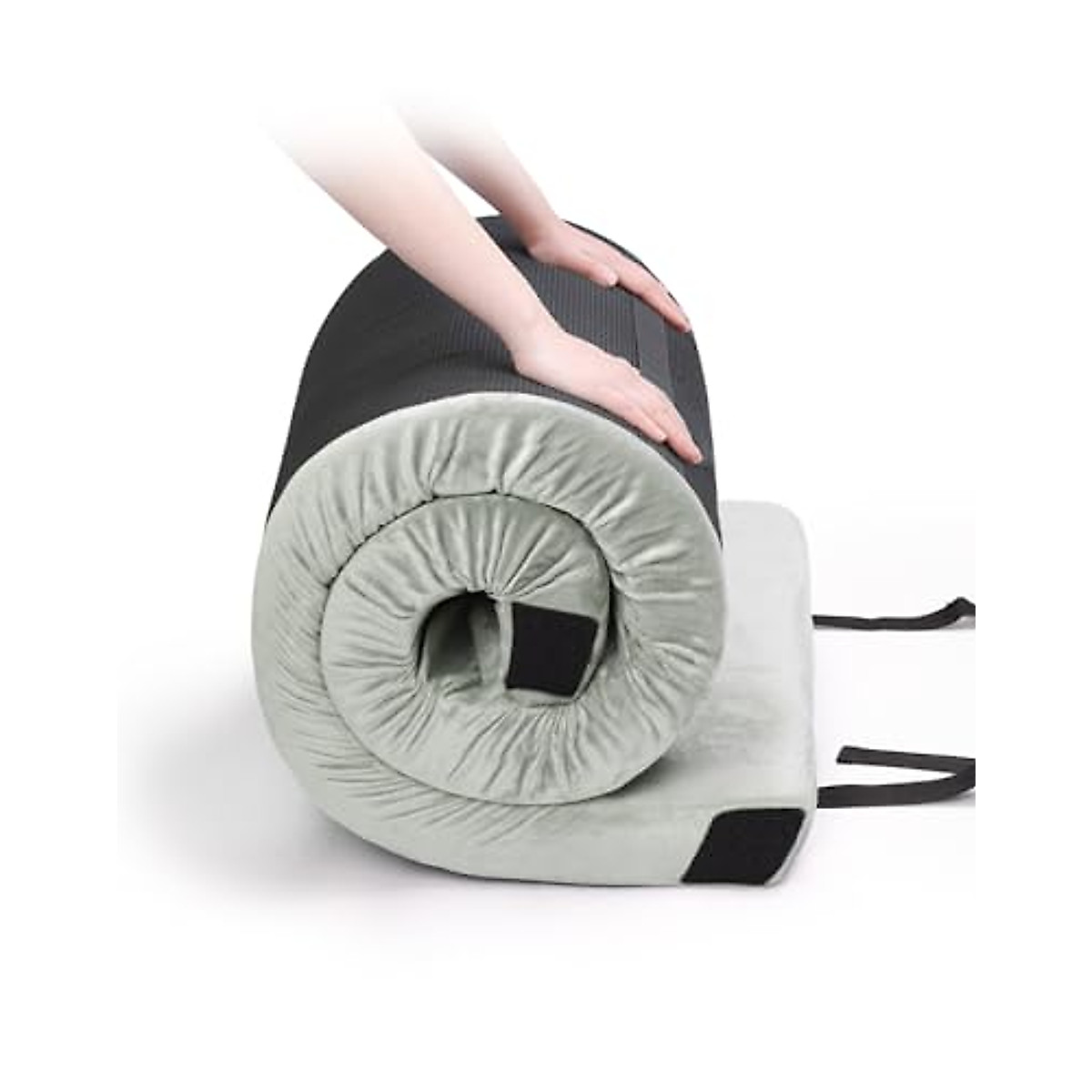 Willpo CertiPUR-US Memory Foam Camping Mattress Portable Sleeping Pad Guest Floor Bed Lightweight Outdoor Tent Mattress with Waterproof Cover & Travel Bag-Kid, Grey