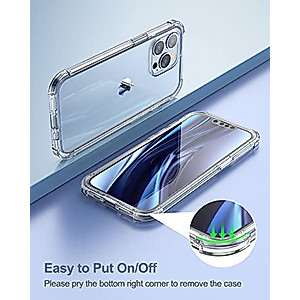 SURITCH for iPhone 13 Pro Clear Case 6.1" (Only), [Built-in Screen Protector] Full Body Protective Hard Shell+Soft TPU Phone Case for iPhone 13 Pro -(Full Clear)