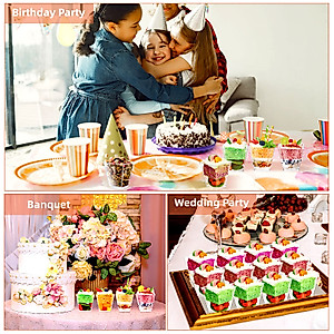 Zubebe Dessert Cups 8 oz Clear Plastic Appetizer Cups Small Square Dessert Bowls Mini Serving Cups for Tasting Party, Baby Shower Party, Wedding, Birthday Party Favor (200 Pcs)