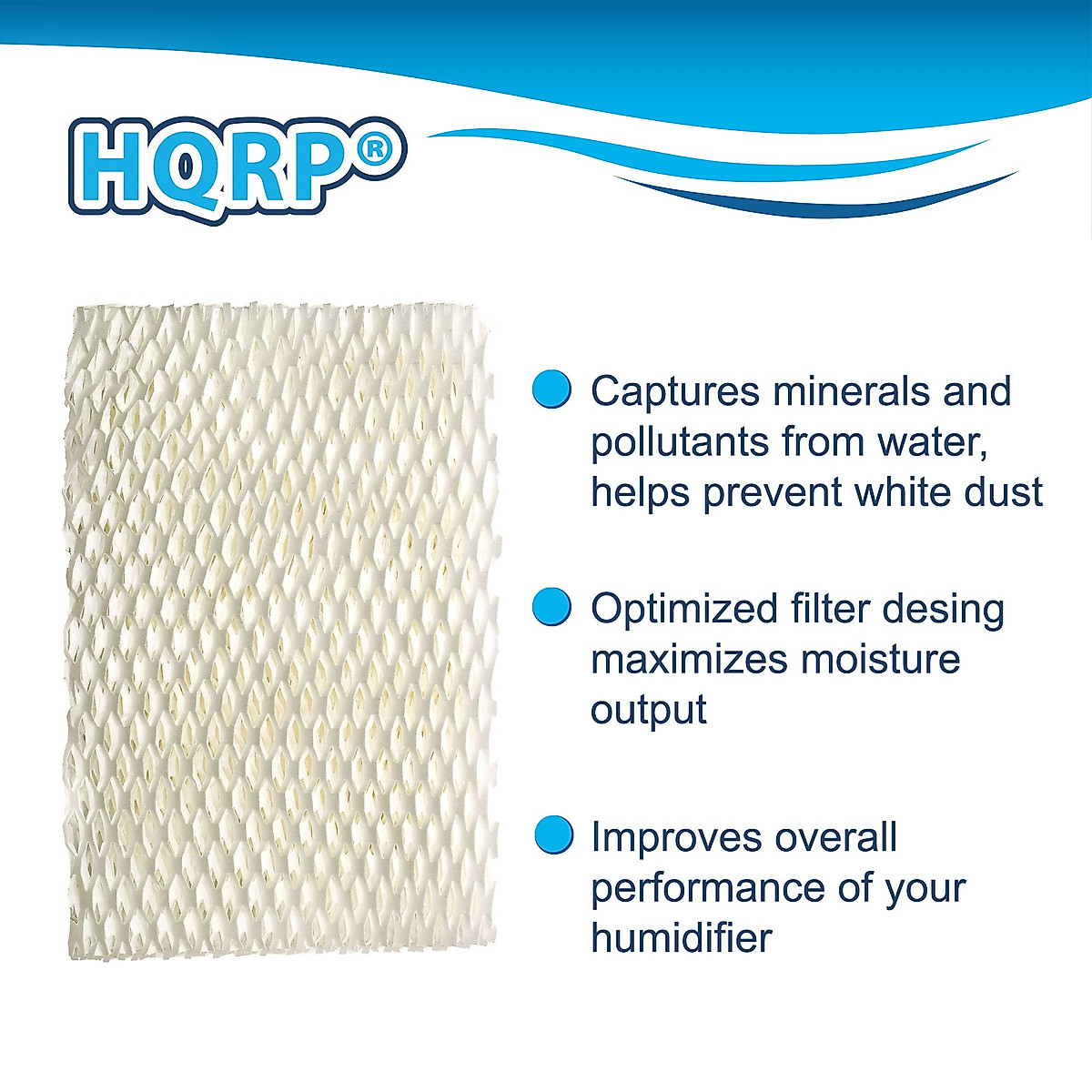 HQRP 4-Pack Wick Filter Compatible with Honeywell HCM750, HCM-750B, HCM750B, HCM-750-TGT, HCM750TGT Humidifiers, Replacement for HAC-700, HAC-700PDQ, HAC700PDQV1 Filter B