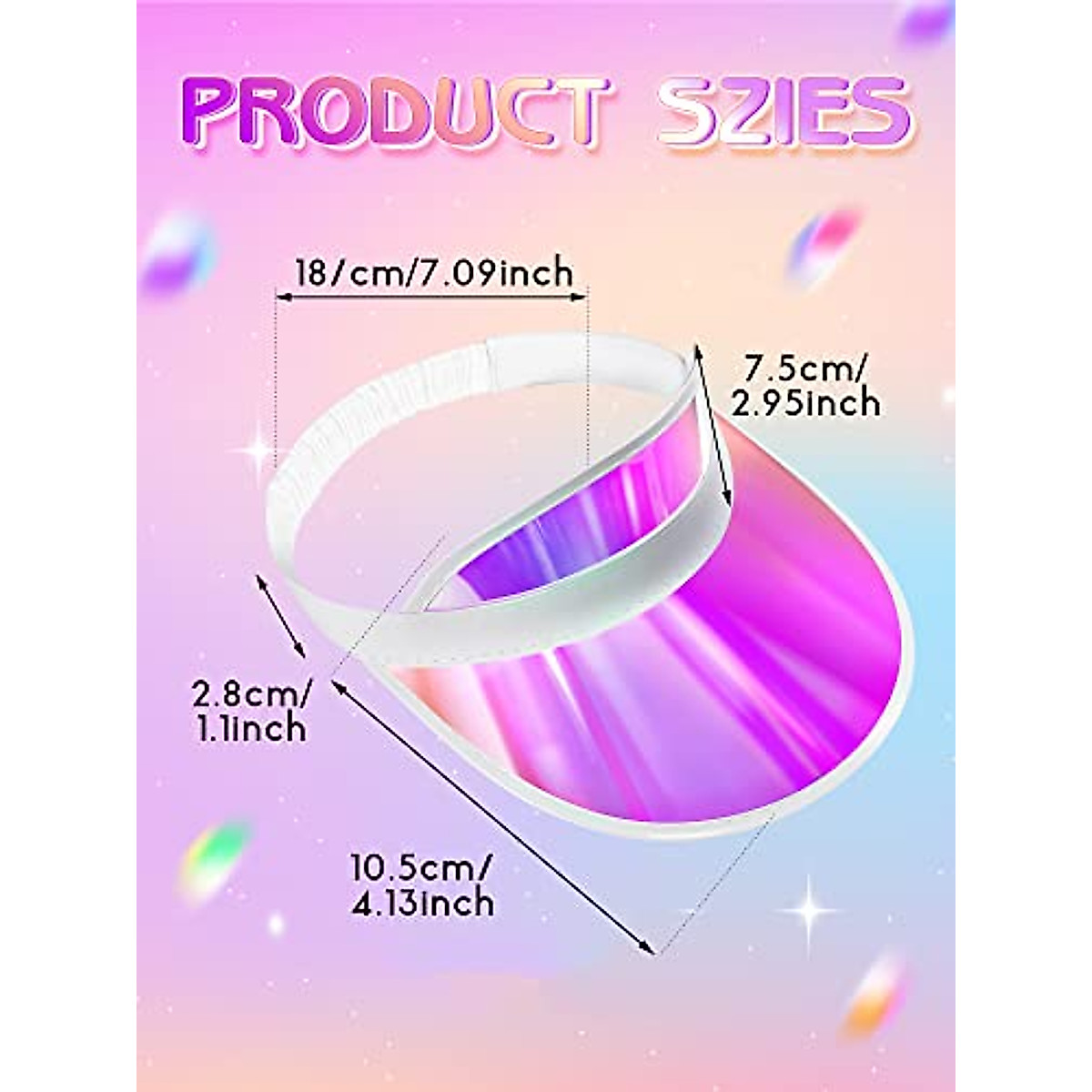 Geyoga 6 Pcs Pink Clear Sun Visor Hats Plastic Sun Visor UV Protection Golf Cap Unisex PVC Transparent Visor Cap for Women Men