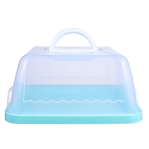 BESTOYARD Locking Cake Carrier Square Storage Container Stand for Cupcakes and Cakes with Collapsible Handles Blue,4RN9XLJITJ75218ZM915RAZF,25.5x20cm