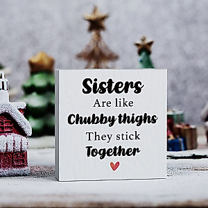 MUBIAO Sister Gifts Big Sister Gift Birthday Christmas Friendship Gifts Bestie Gifts for Women Desk Decor Rustic Wooden Box Sign for Home Living Room Bedroom Office Shelf Table Decoration