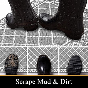 HEBE Indoor Door Mat Runner 20"x59" Non Slip Front Door Welcome Mats Washable Shoe Mats Dirt Trapper for Entryway Low Profile Kitchen Carpet for Entrance Hallways Entrance Mat for Dogs