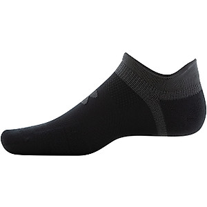 Under Armour Adult ArmourDry Run Lite No Show Tab Socks, 3-Pairs, Black/Jet Gray, Medium