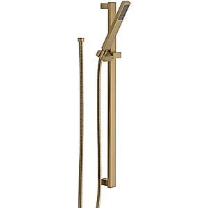 Delta Faucet Vero Single-Spray Slide Bar Hand Held Shower with Hose, Gold Handheld Shower Head, Slide Bar Hand Shower, Handheld Shower, Detachable Shower Head, Champagne Bronze 57530-CZ, 0.5