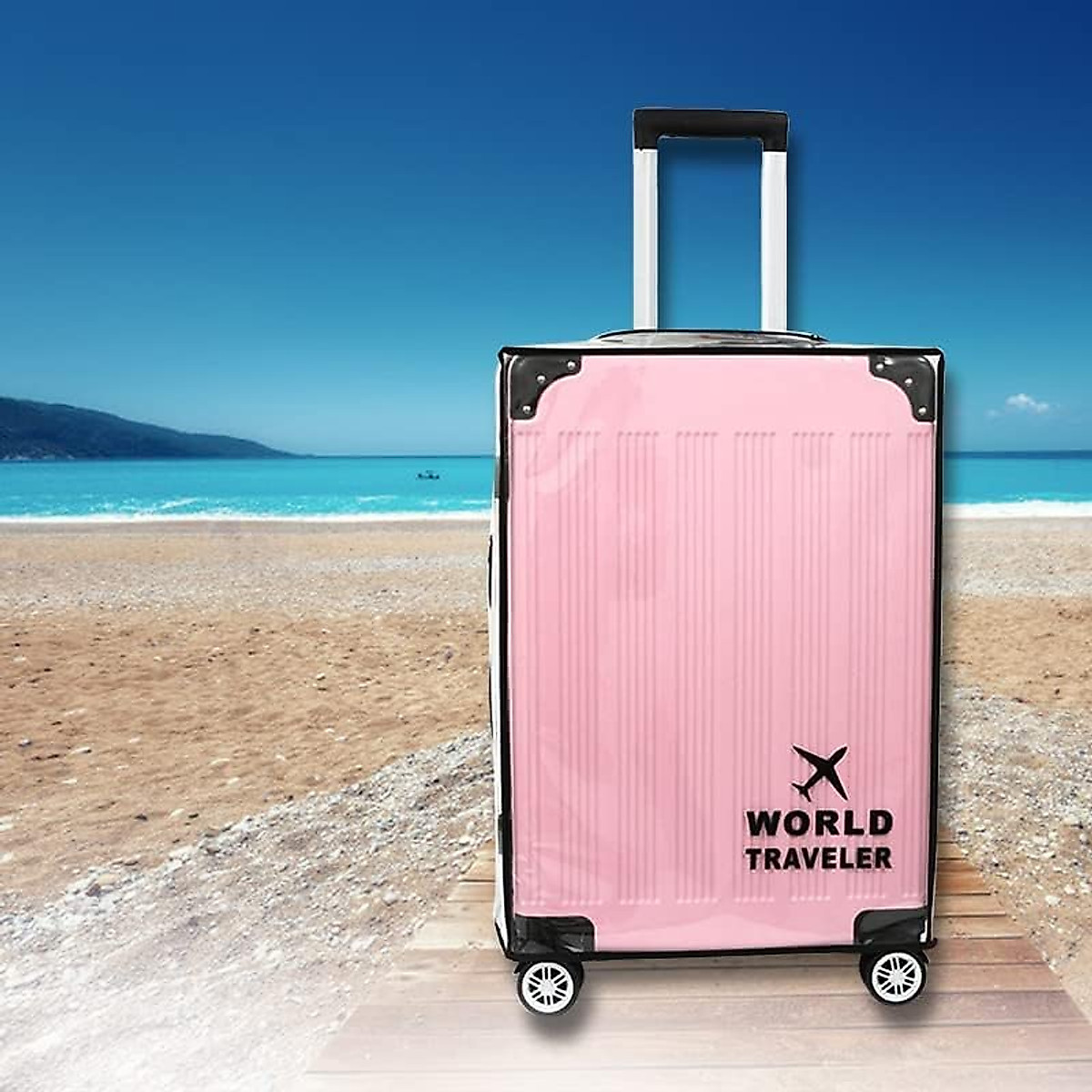 RF REENFAYA Suitcase Cover Luggage Protector Covers Clear Luggage Cover PVC Suitcase Luggage Cover Waterproof Luggage Case Thicken Suitcase Protector Cover (26inch)