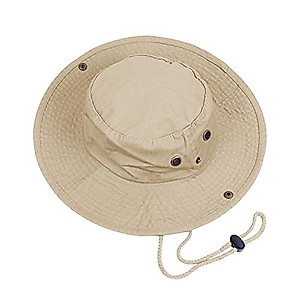 Bucket Hat Hiking Fishing Wide Brim UV Sun Protection Safari Unisex Boonie (Camel, Large/X-Large)