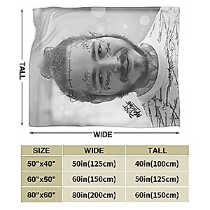 Post Malone Throw Blanket,Singer 3D Print Super Soft Flannel Bed Blanket, Cozy Warm Blanket for Living Room Bedroom Couch Sofa Indoor Camping Decor Singer Merch Gift 60x50 in