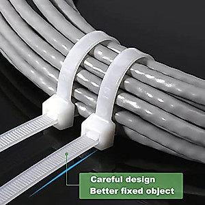 White zip ties 18 inch Large Cable ties wraps100 pcs/Pack outdoor use Long plastic ties with 60 Pounds tensile