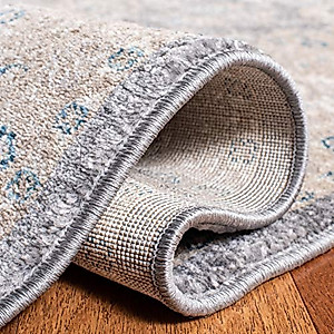 SAFAVIEH Sofia Collection 9' x 12' Light Grey/Beige SOF330B Vintage Oriental Distressed Non-Shedding Living Room Bedroom Dining Home Office Area Rug