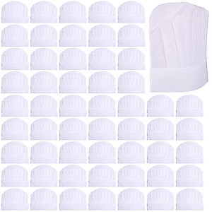Jeyiour 150 Pieces Kids Chef Hat Adjustable School Cooking Cap for Children White bakers hat for kids Toddler Boys Girls Kitchen Baking Home Restaurant