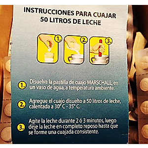 10 Tabletas de cuajo Marschall 50 para hacer queso rennet tablets sheese