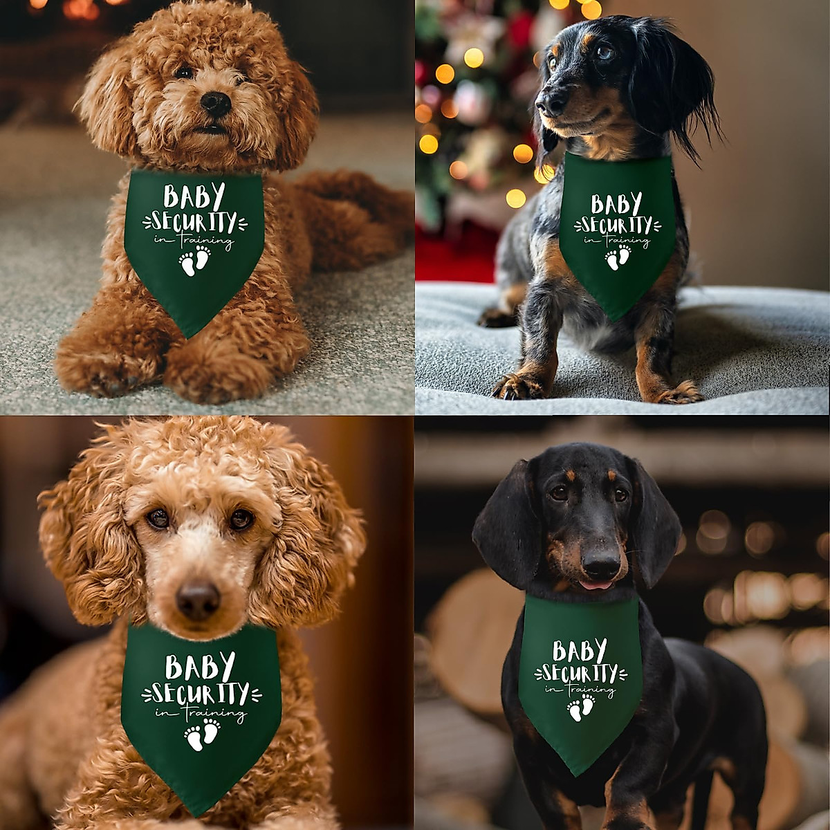Baby Security in Training Green Dog Bandana Baby Announcement Dog Bandana Puppy Bandana Gender Reveal Photo Prop Accessories for Dog Lovers Owner Gift