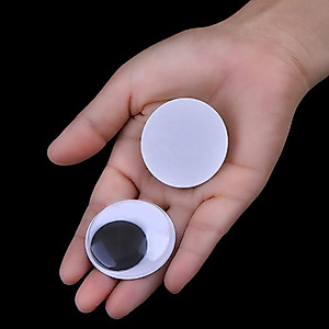 Onwon 10 Pieces 40mm Big Wiggle Googly Eyes with Self-Adhesive Accessory for Party Decorations DIY Crafts Making