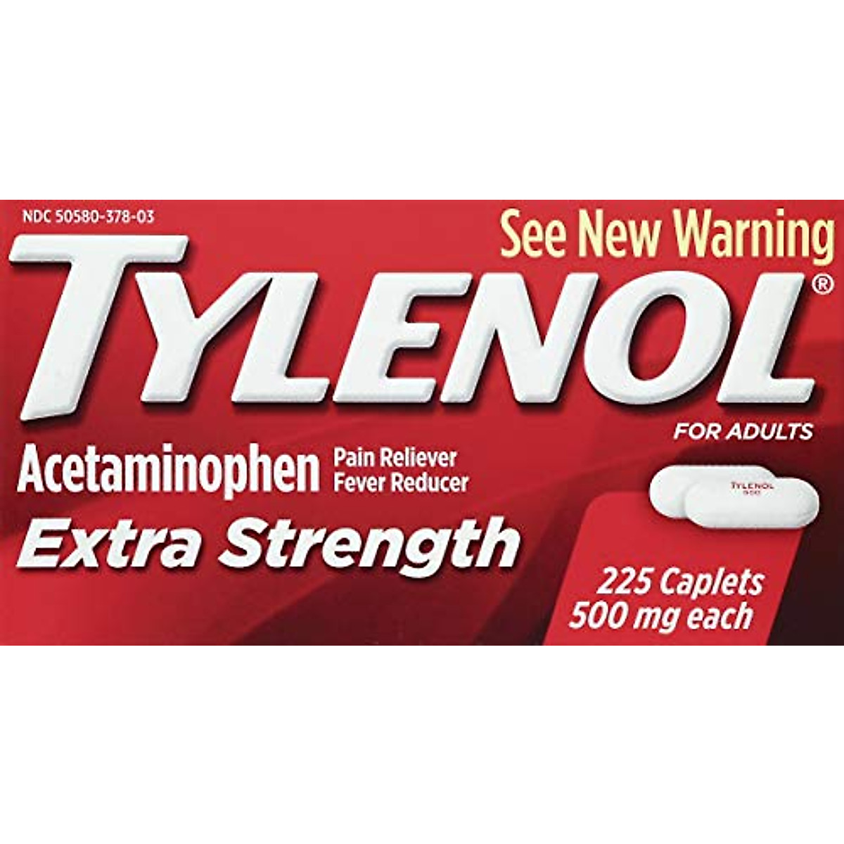 Tylenol Extra Strength Caplets with 500 mg Acetaminophen, Pain Reliever & Fever Reducer, 225 ct