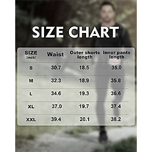 SILKWORLD Men's 2 in 1 Running Compression Tights Pants Mesh Athletic Workout Gym Legging,Black,Large