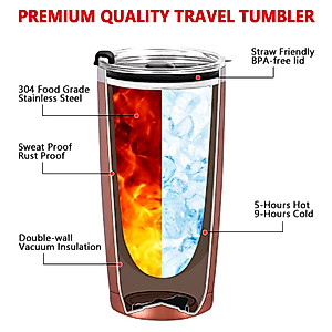 GINGPROUS Mother-In-Law Gifts, Mother’s Day Birthday Gifts Travel Tumbler for Mother in Law from Daughter in Law New Mom to be, 20 Oz Insulated Stainless Steel Tumbler with Lids and Straws, Rose Gold