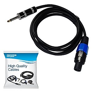 HQRP 6ft Speakon to 1/4-inch (6.35mm) TS Cable compatible with Markbass Little Mark 250 / R500 Bass Amp Head ; MUSYSIC MU-8000 / SYS-2000 / SYS-4500 ; Peavey PV900 Power Amplifier Amp