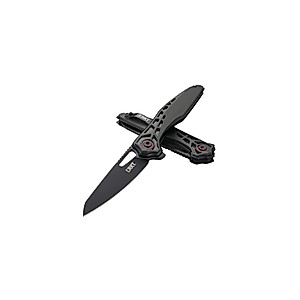 COLUMBIA RIVER KNIFE & TOOL Thero EDC Folding Pocket Knife: Everyday Carry Folder, Plain Edge, Sheepsfoot Blade with Black Oxide Finish, Flipper, Glass Reinforced Nylon and Carbon Fiber Handle 6290