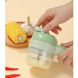 Electric Vegetable Cutter , 4 in1Portable Electric Vegetable Cutter Set , Portable Wireless Food Chopper , Wireless Food Processor