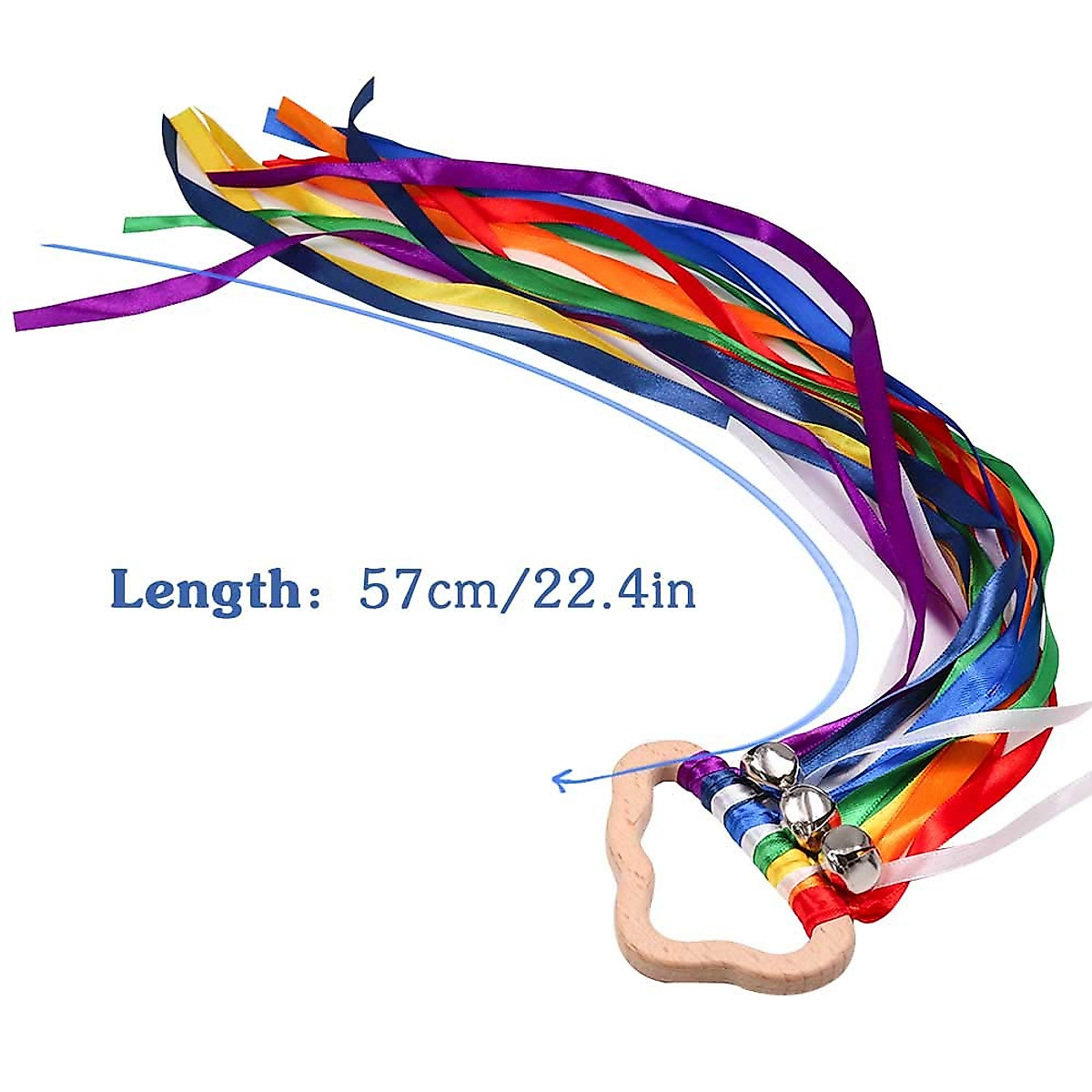 DILIMI Rainbow Hand Ribbon Kite Baby Sensory Toys Waldorf Hand Kite Montessori Learning Toy Cloud Rainbow Hand Kite Set of 2 Gift for Kids