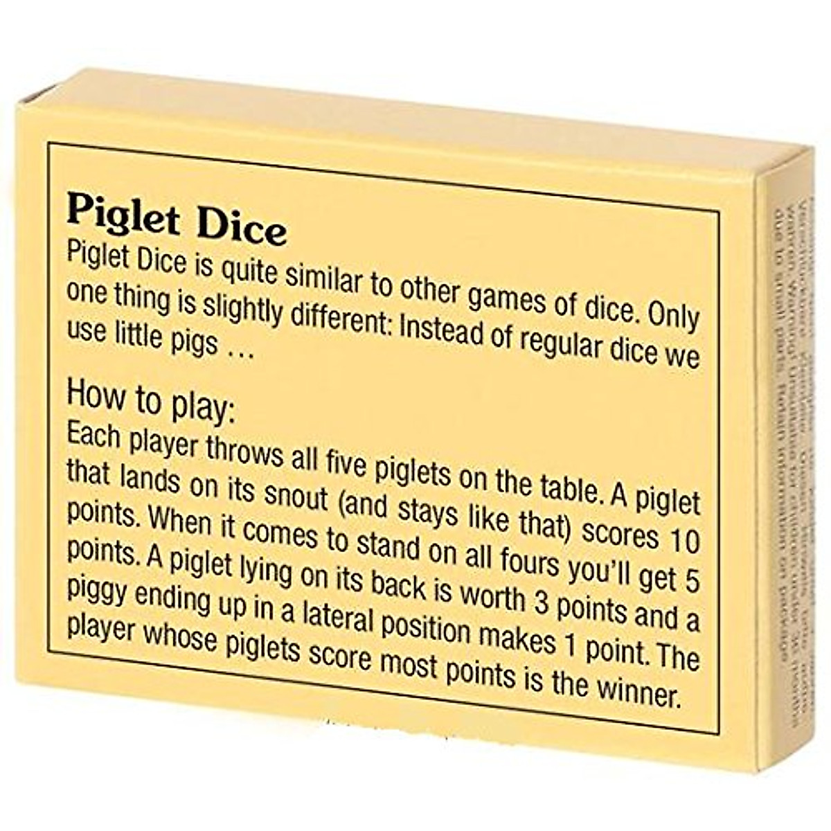Chess and games shop Muba Piglet dice - Roll Your Pigs - Throw The Pigs - Simple Funny Mini Game - Family, Party Board Game