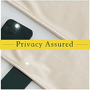 NICETOWN Blackout Door Curtains, Farmhouse French Velvet Door Short Curtain for Privacy, Easy Installed Tricia Door Panel, Front Door Sidelight Curtain Tie up Shade, (Light Beige, 26" x 40", 1 PC)