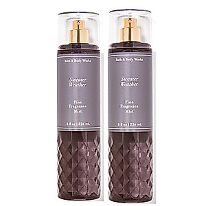 Bath and Body Works Sweater Weather Fine Fragrance Mists Pack Of 2 8 oz. Bottles (Sweater Weather)