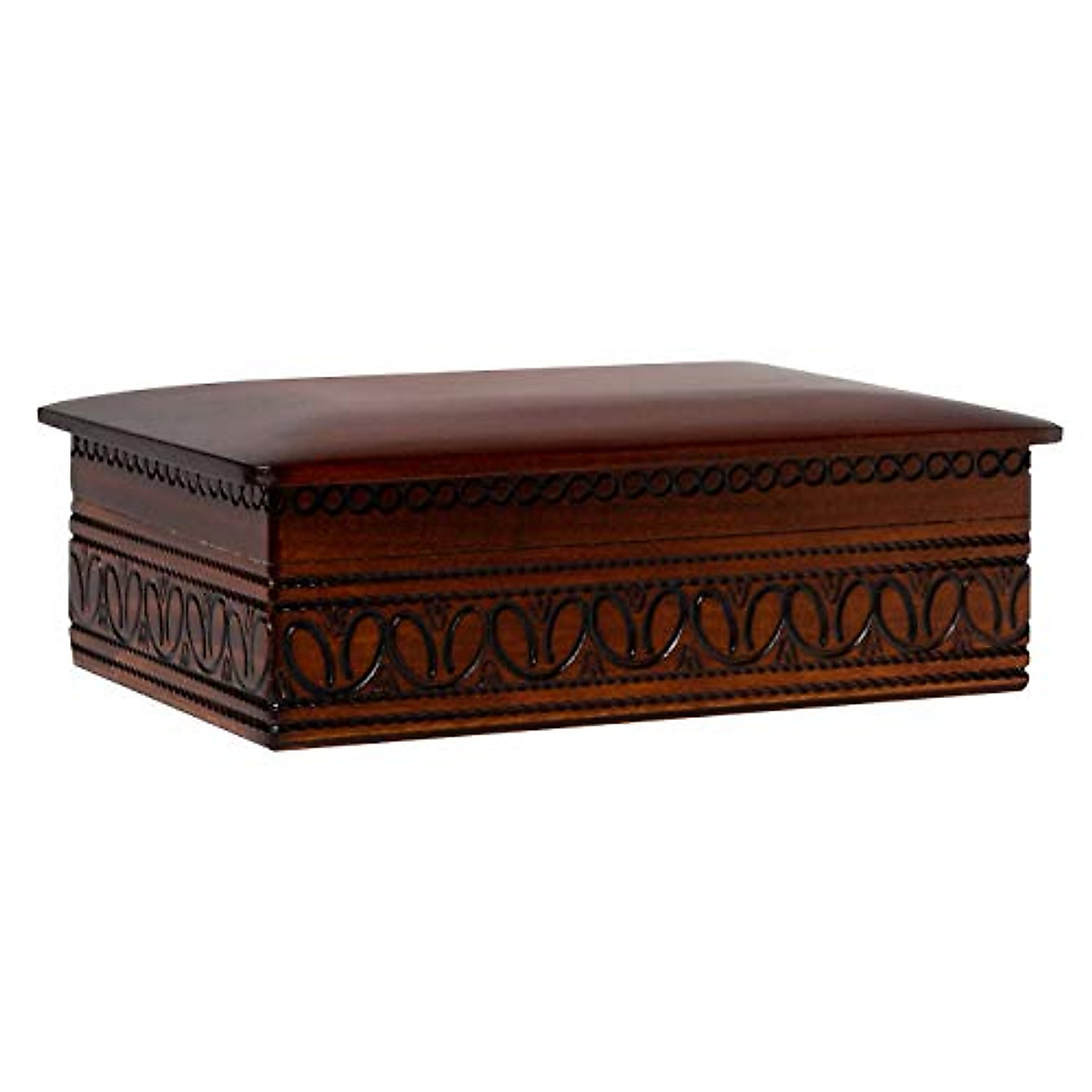 Polish Handmade Large Elegant Slightly Rounded 9" Wooden Box for Keepsakes, Love Letters, Jewelry, and Specialty Items