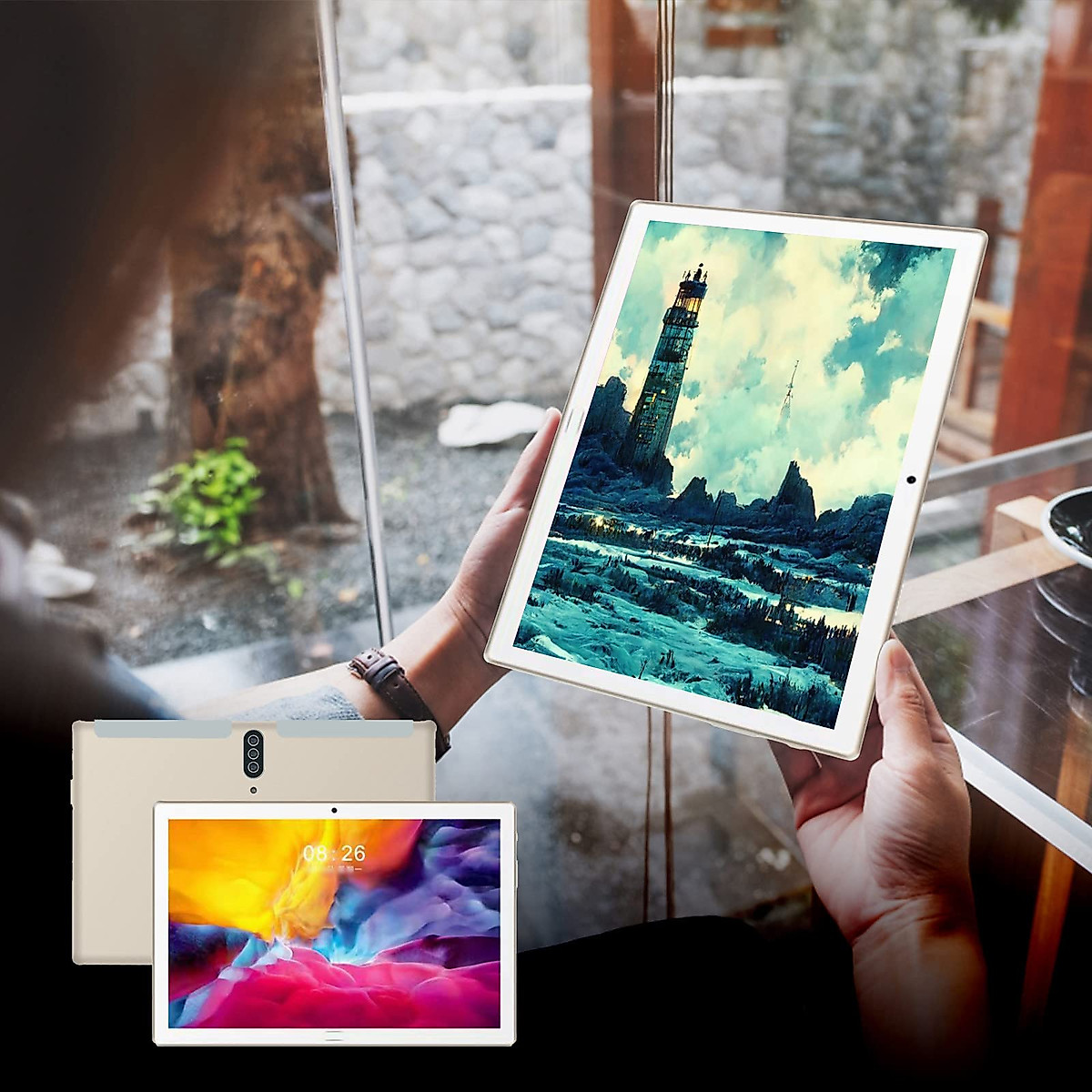 Android 10.0 Tablet, 10.1 inch Smart Tablet 1+16GB ROM 8 Core WiFi Dual Camera Game Tablet Best for Adults Working Childrens School Learning Birthday Gift