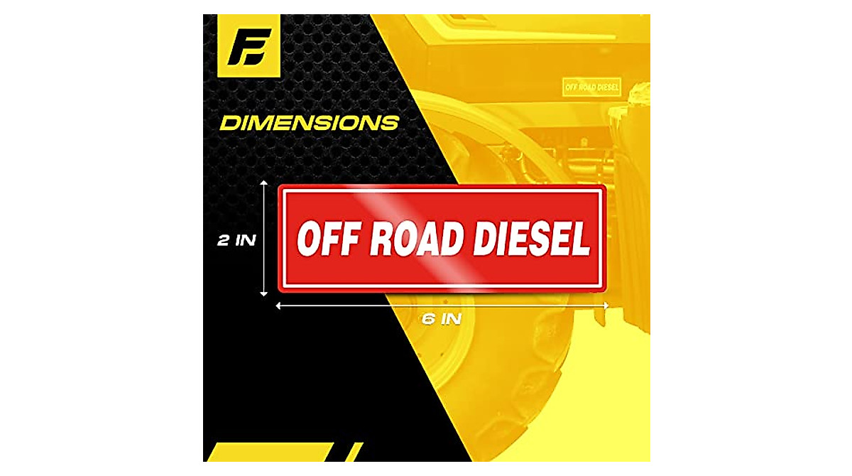 Off Road Diesel Stickers for Fuel Tanks - Heavy Equipment Safety