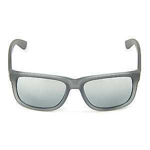 Ray Ban Justin RB4165 852/88 Gray Faded Rubber/Gray Gradient Mirror 51mm Sunglasses