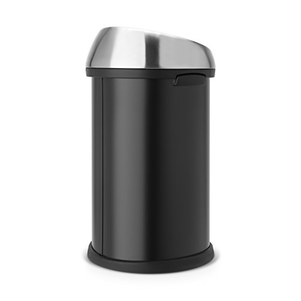 Brabantia 16 Gallon Large Kitchen Touch Top Trash Can (Matt Black/Brilliant Steel Lid) Removable Lid, Soft-Touch Open Garbage Can