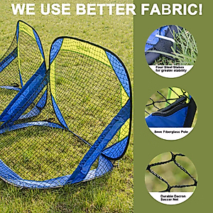 Porayhut Pop up Soccer Goals Net,Portable Soccer Nets for Kids for Backyard,Set of 2 with Ball &Pump, Easy Assembly Soccer Goals with Compact Carrying Bag and 8 Steel Stakes,Gift for Kids