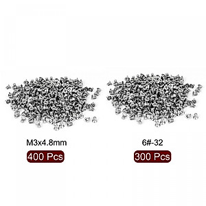 uxcell 6#-32 300pcs Computer PC Case 3.5" HDD Flat Phillips Head Screw And 2.5" HDD Phillips Countersunk Head Hard Drive Screw M3x4.8mm 400pcs