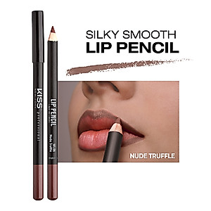KISS NEW YORK Professional Slim Lip Pencil, Creamy Soft Lip Liner, Smooth Long-Lasting Rich Lip Color, Natural Lip Makeup, Water-Resistant Lip Crayon (Nude Truffle)