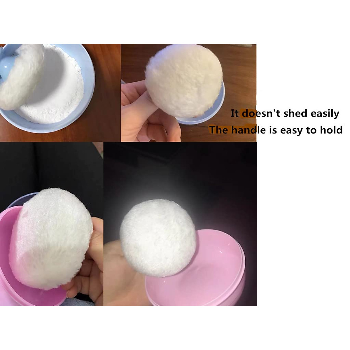 Xianglangsuccess 2Pcs Baby Powder Powder Puff Plush + Boxed Container, Baby Powder Container