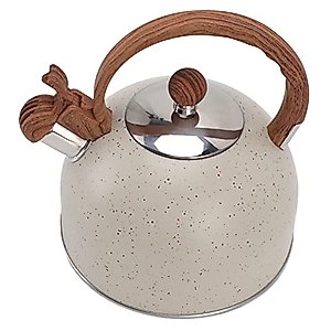 Stovetop Kettle, Whistling Kettle 2.5L Capacity Stainless Steel Stovetop Teapot for Water Boiling (Beige)