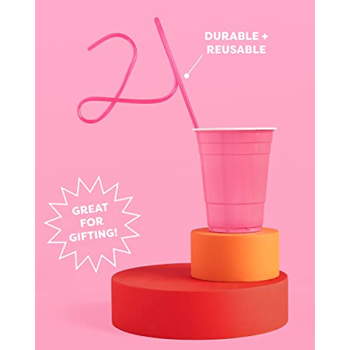 xo, Fetti 21st Birthday Party XL Pink 21 Straw | Bday Decorations, Finally 21, Birthday Girl Gift