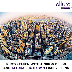Altura Photo 8mm f/3.0 Professional for Nikon Wide Angle Lens Aspherical Fisheye Lens for Nikon D500 D3000 D3200 D3300 D3400 D3500 D5100 D5200 D5300 D5500 D5600 D7100 D7200 D7500 DSLR Cameras
