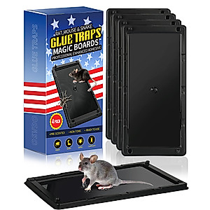 OSVDO Rat Trap, Large Chipmunk Traps, Mouse Glue Traps for Indoor, Super Strong Adhesive Mouse Boards for Mouse Rat Chipmunk, Easy Set Up and Clean - 4 Pack Black Boards