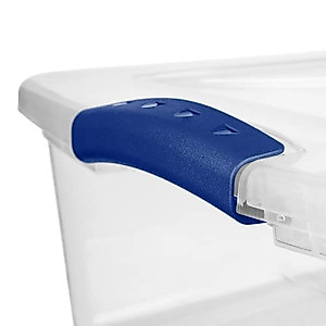 32 Qt. Latch Box Plastic, Stadium Blue, Set of 6 ,QH 239 (Blue, Count:6)