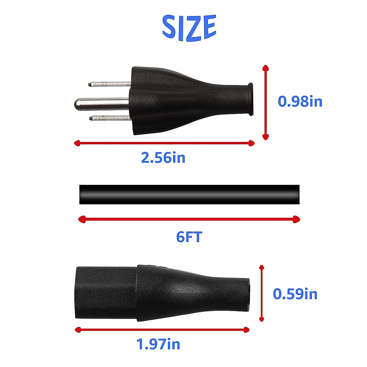 Aomitop 6FT Replacement 3 Prong Power Cord for Maytronics Dolphin Cleaners Power Supply (125V 10A)