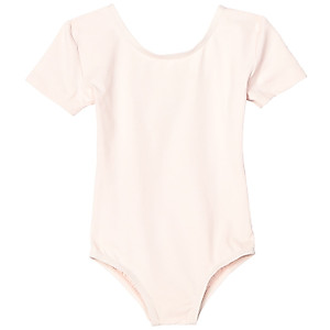 Danskin girls Basic Nylon Short Sleeve Leotard Shirt, Theatrical Pink, 12 14 US