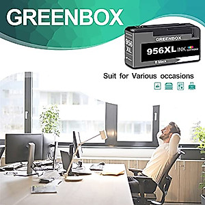 GREENBOX Remanufactured 956XL Ink Cartridge Replacement for HP 956 XL 956 L0R39AN for OfficeJet Pro 7740 7730 7720 8216 8720 8730 8740 8719 8720 8724 8725 Printer (3,000 Pages High Yield, 1 Black)