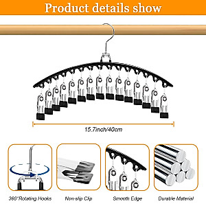 3Pack Legging Organizer for Closet, Metal Yoga Pants Hanger w/Rubber Coated 3 Pack w/15 Clips Hangers Space Saving Closet Organizers and Storage, Black