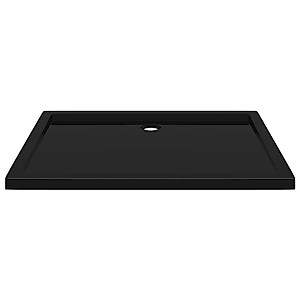 vidaXL Shower Base Tray, Bathroom Tray, Low Threshold Shower Pan, Slip-Resistant, Easy to Clean & Assemble, Reinforced ABS, 27,6" x39,4 x1,6, Black
