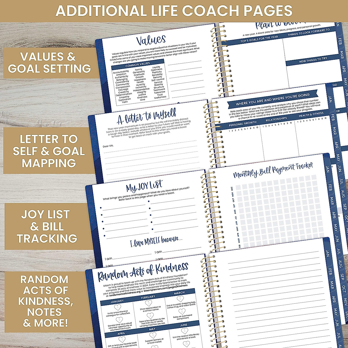 bloom daily planners 2024 Pocket Planner - 4” x 6” - (January 2024 - December 2024) - MINI Weekly/Monthly Agenda Organizer & Calendar Book - Midnight Mountains