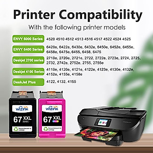 67 XXL Ink cartridges Black/Color Combo for hp 67xl 67 XL Black/Color Combo Pack Ink XXL for Printer Envy 6055 6400 6000 6055e 6052 Pro 6455 6458 Deskjet 2755e 2755 2700 2752 Deskjet Plus 4155 4155e